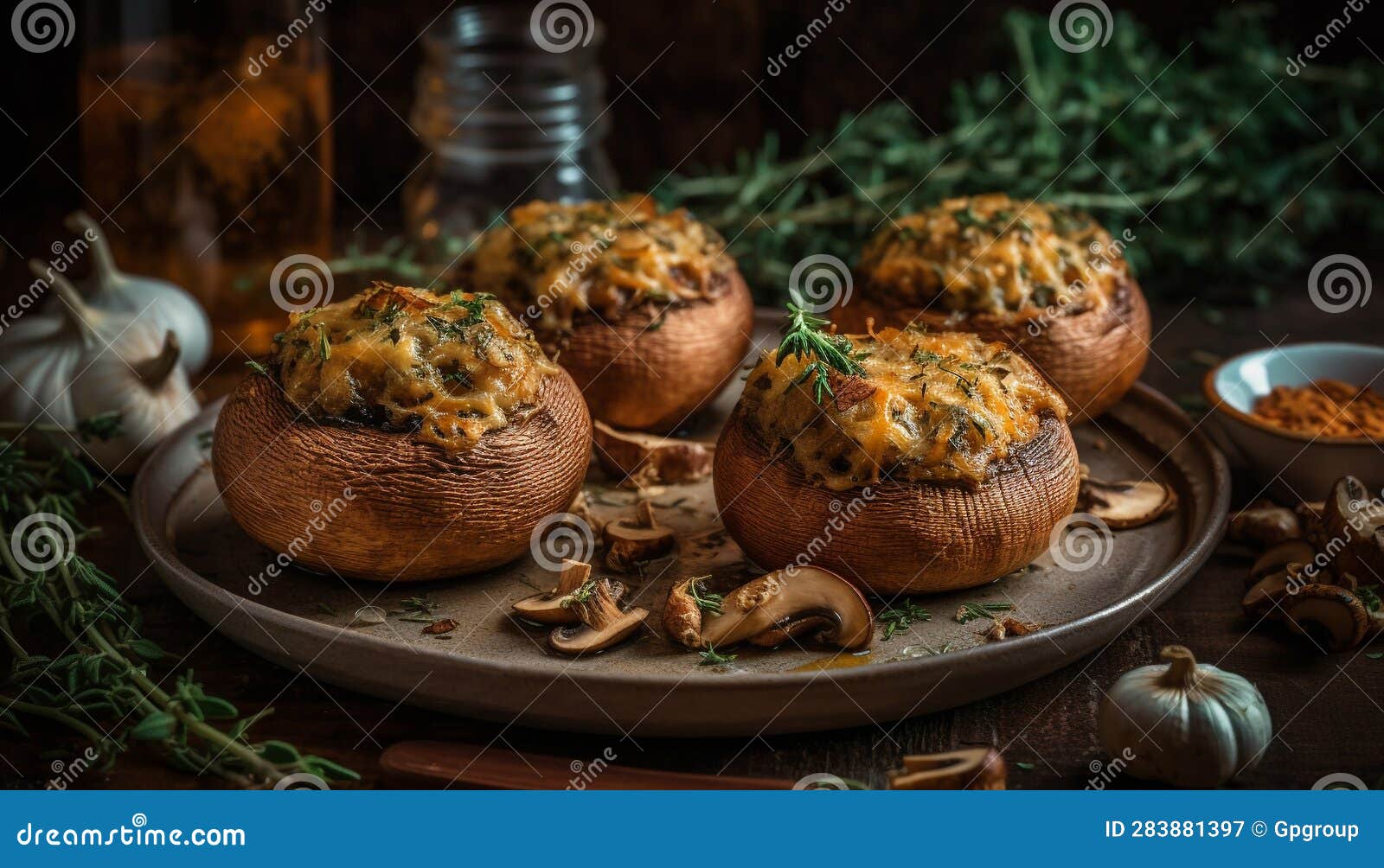 Rustic Vegetarian Meal Cooked with Fresh Ingredients Generated by AI ...