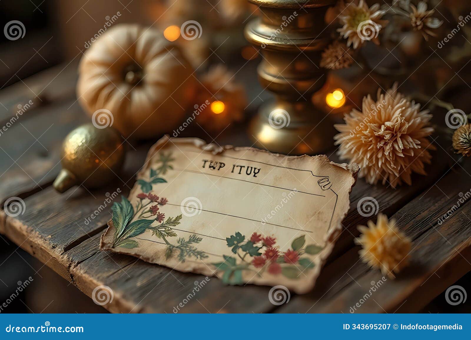 A Rustic Vintage New Year Gift Card on Worn Wood Stock Illustration ...