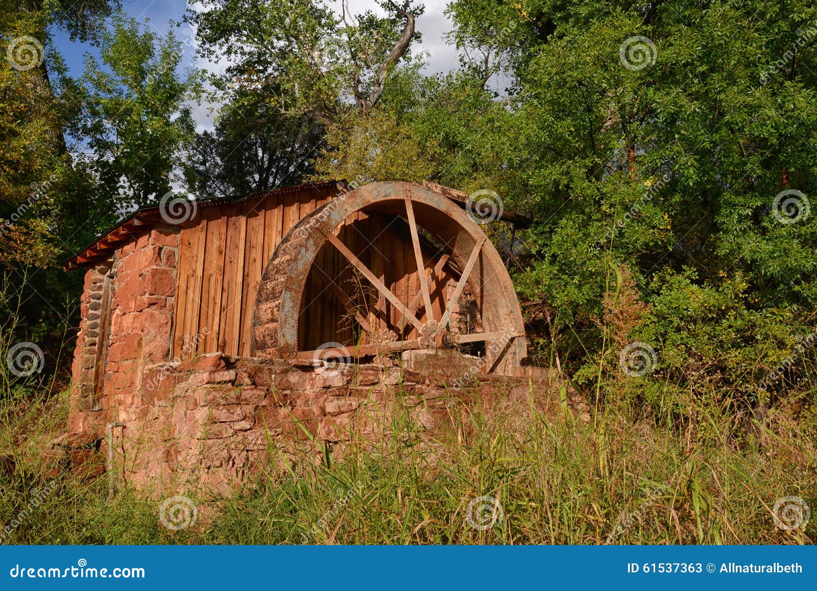 Rustic and Vintage Water Mill Stock Image - Image of summer, material ...