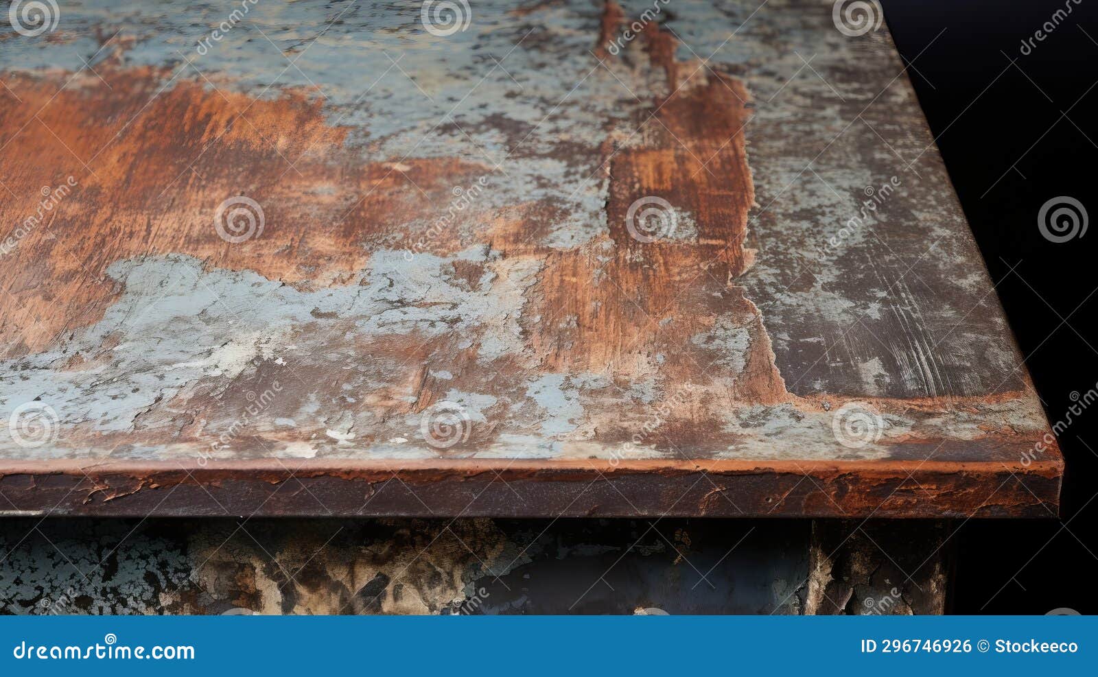 Rustic Viscose Coffee Table with Authentic Rusting and Peeling Paint ...