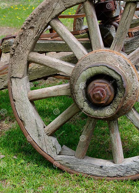 Rustic wagon wheel stock image. Image of field, wooden - 2802385