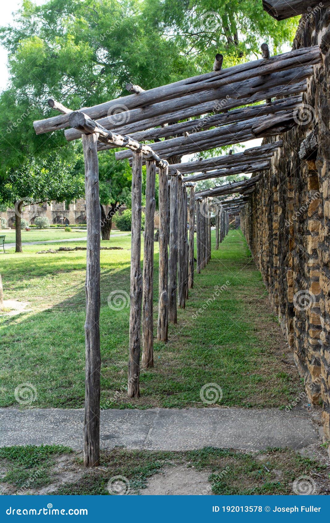 Rustic Walkway at San Jose Mission Stock Photo - Image of enclosure ...