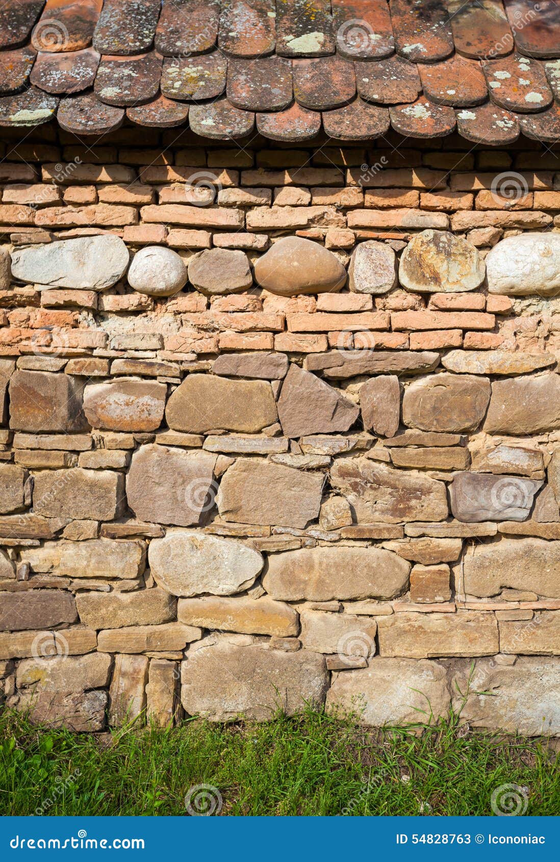 Rustic Wall with Layers of Different Comstruction Materials Stock Image ...
