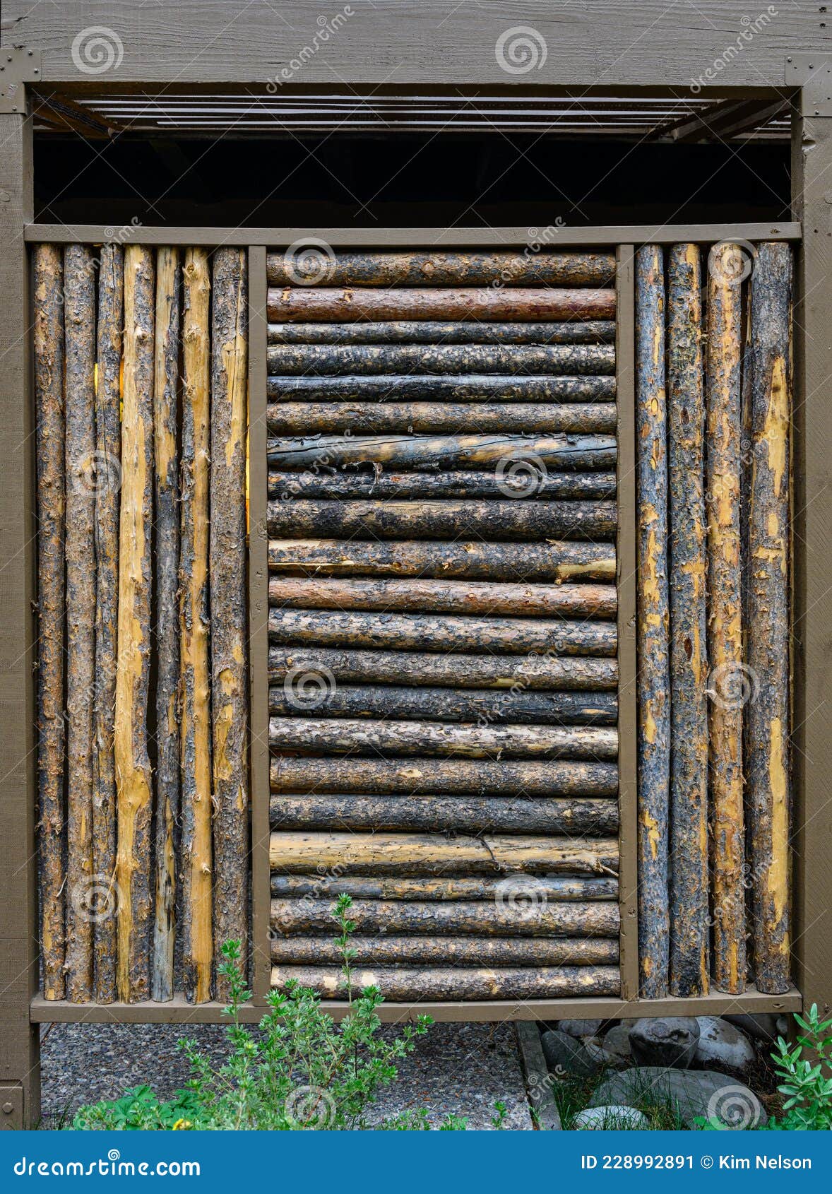 Rustic Wall Panel Made Out of Small Diameter Wood Logs, Privacy Screen ...