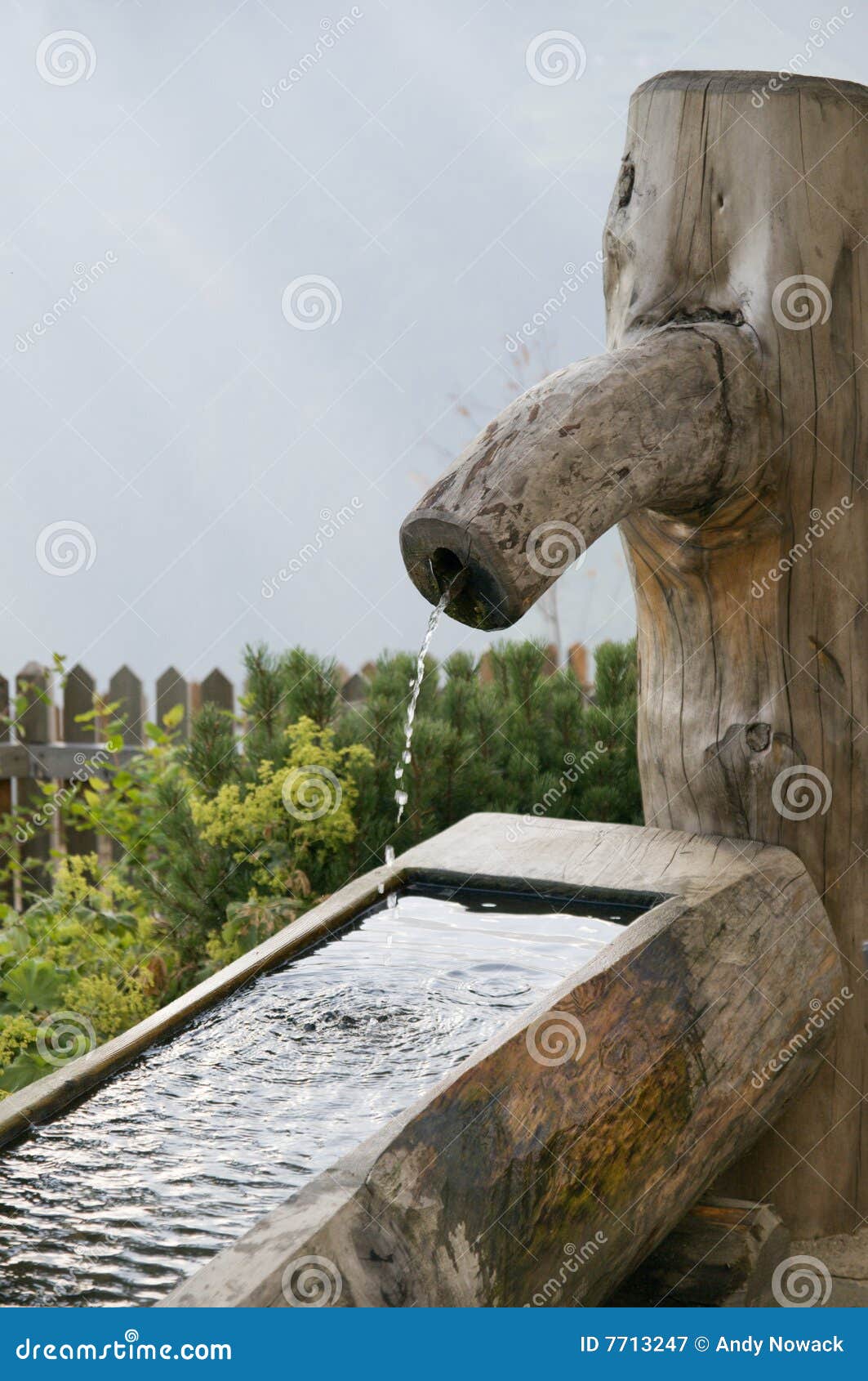 Rustic water trough stock image. Image of simple, handmade - 7713247