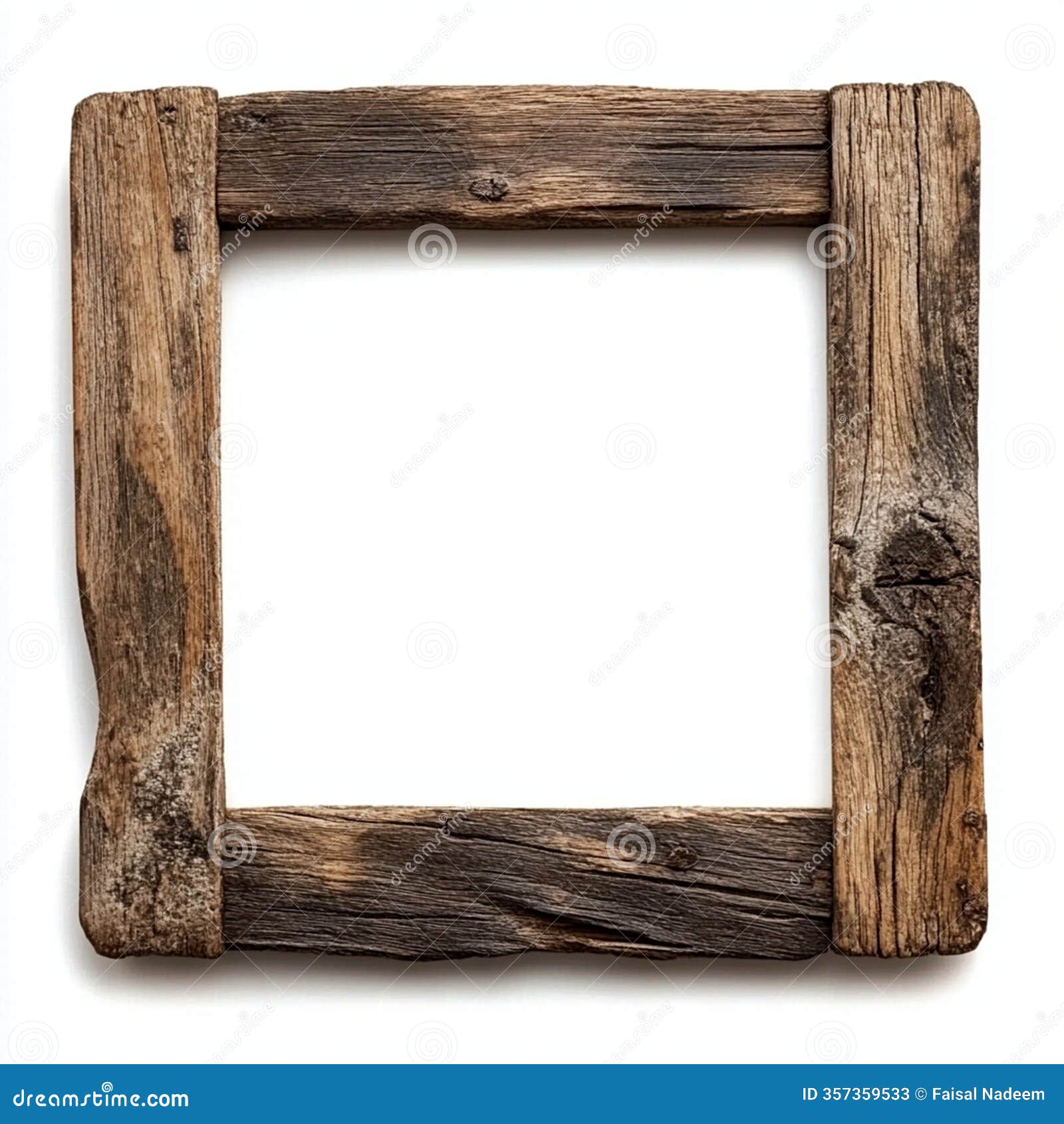 Rustic Weathered Wooden Frame Square Design Element Old Art Dark Grey ...