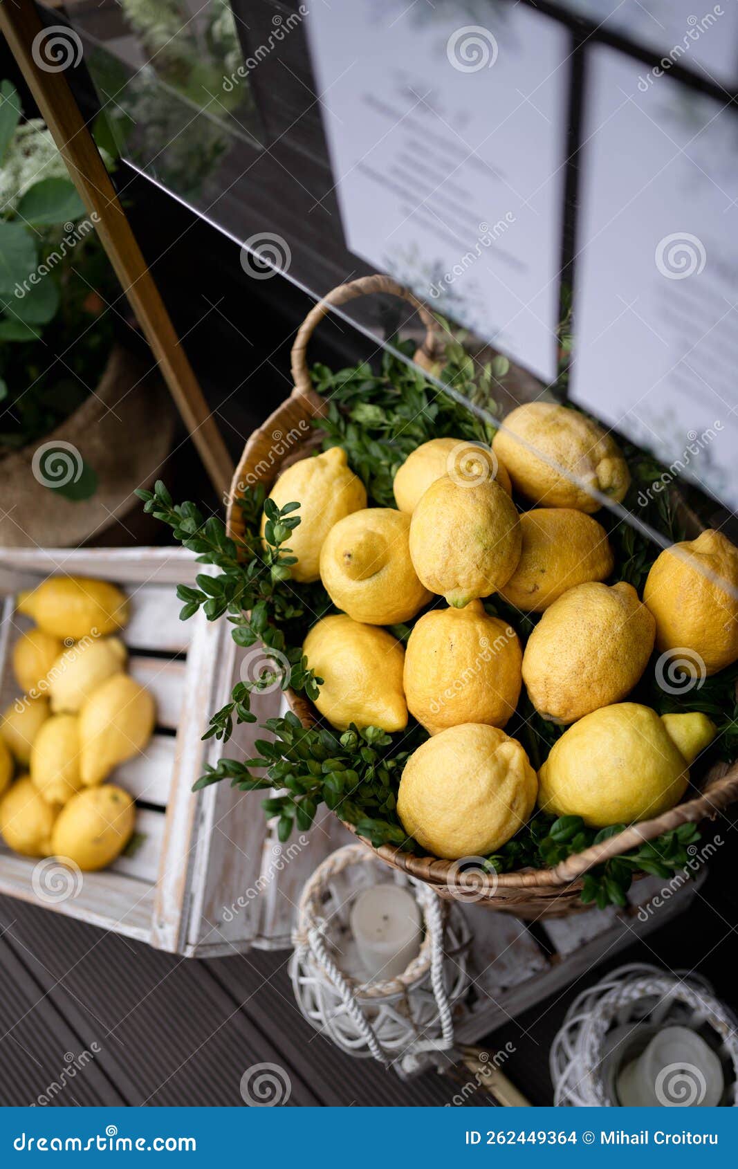 Rustic Weddind Decorated with Lemons. Wedding Day. Stock Photo - Image ...