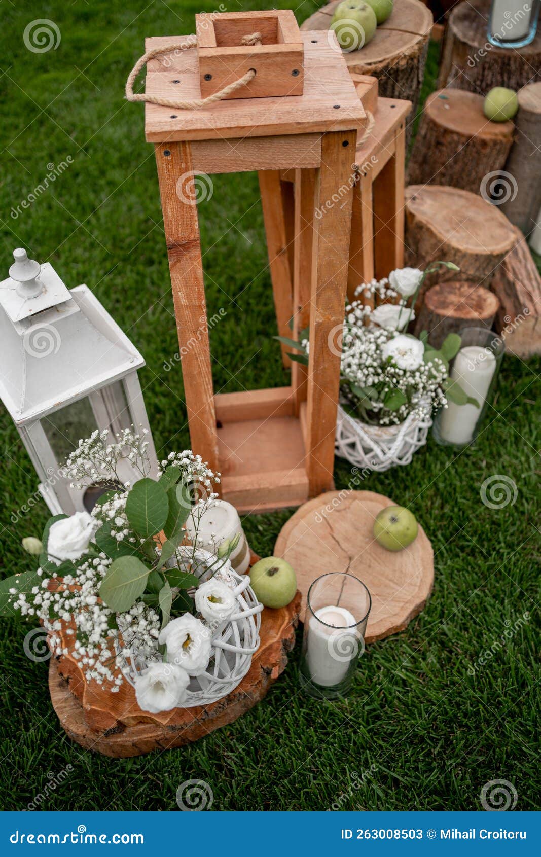 Rustic Wedding Decorations. Outside Wedding. Wedding Day Stock Image ...