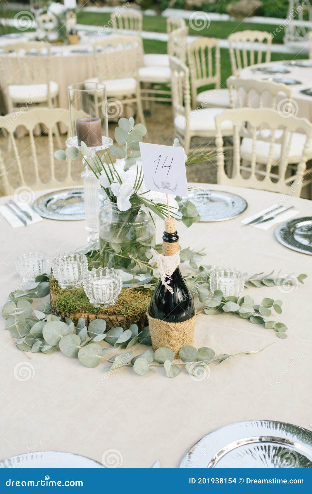 Wedding Dining Table. Rustic Wedding. Stock Photo - Image of decor ...