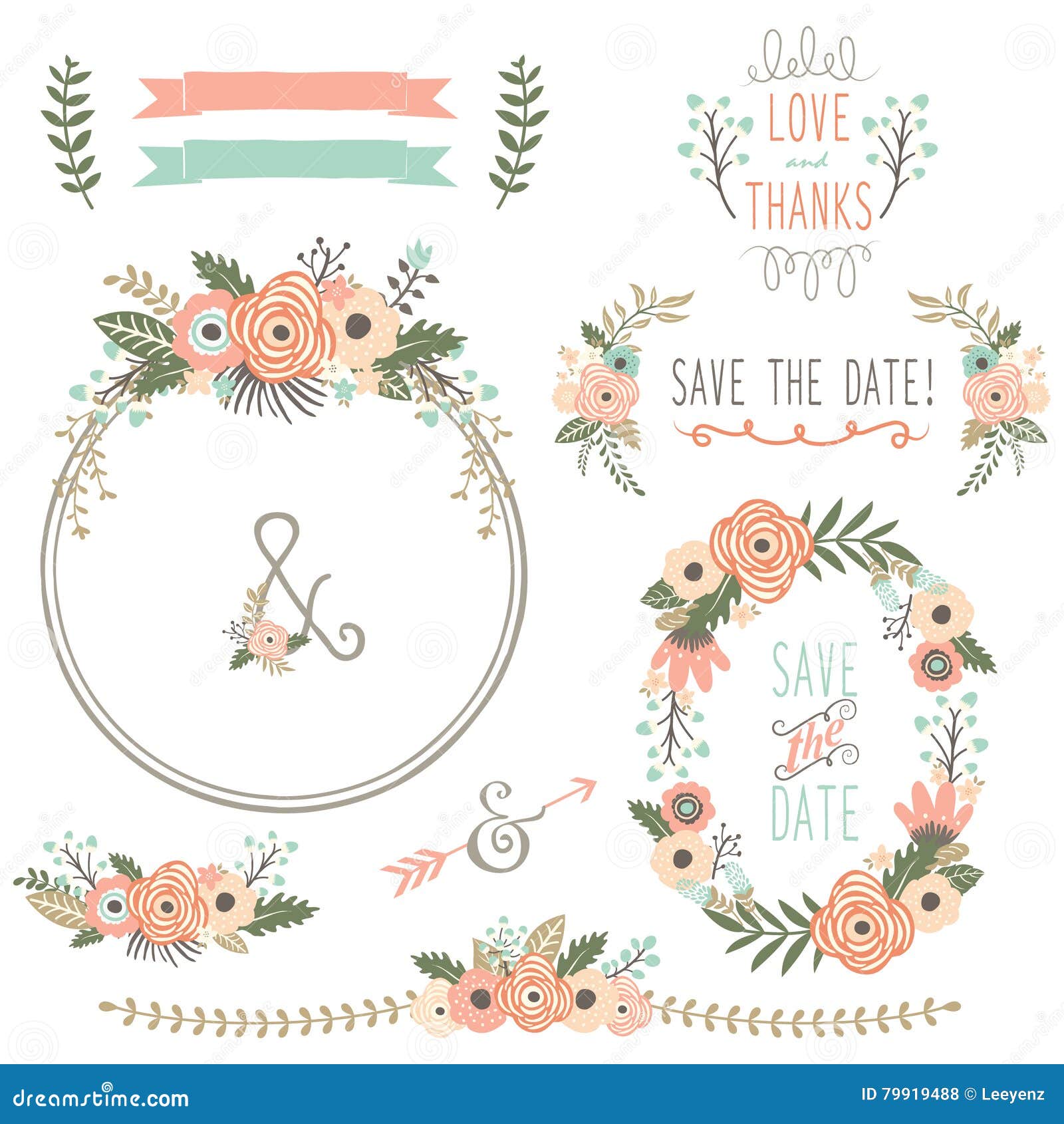 Rustic Wedding Flower Wreath Stock Vector - Illustration of card ...