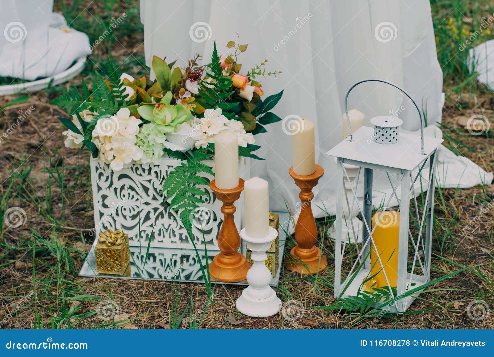 Rustic Wedding Photo Zone. Hand Made Wedding Decorations Includes Stock ...