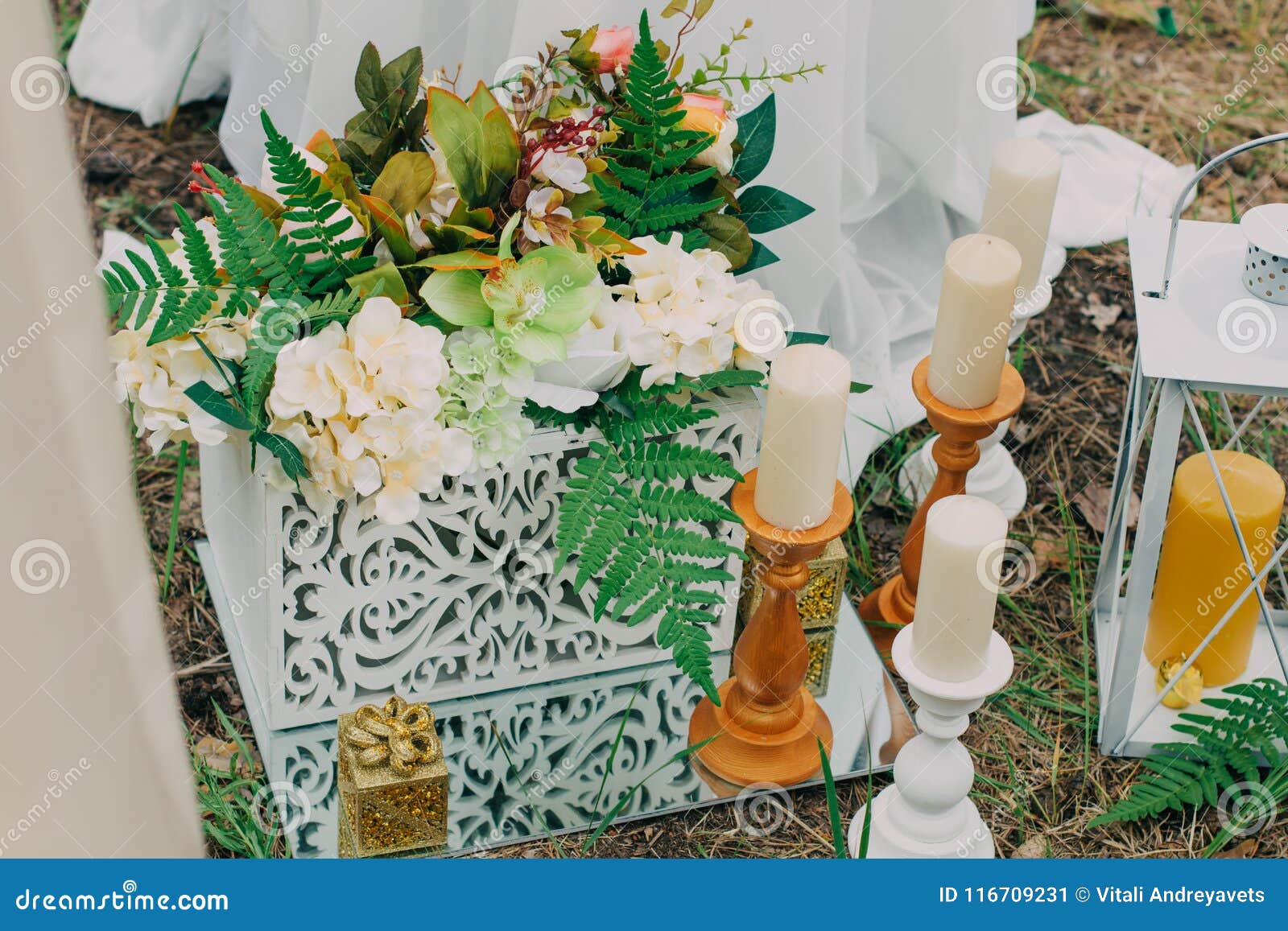 Rustic Wedding Photo Zone. Hand Made Wedding Decorations Includes Stock ...