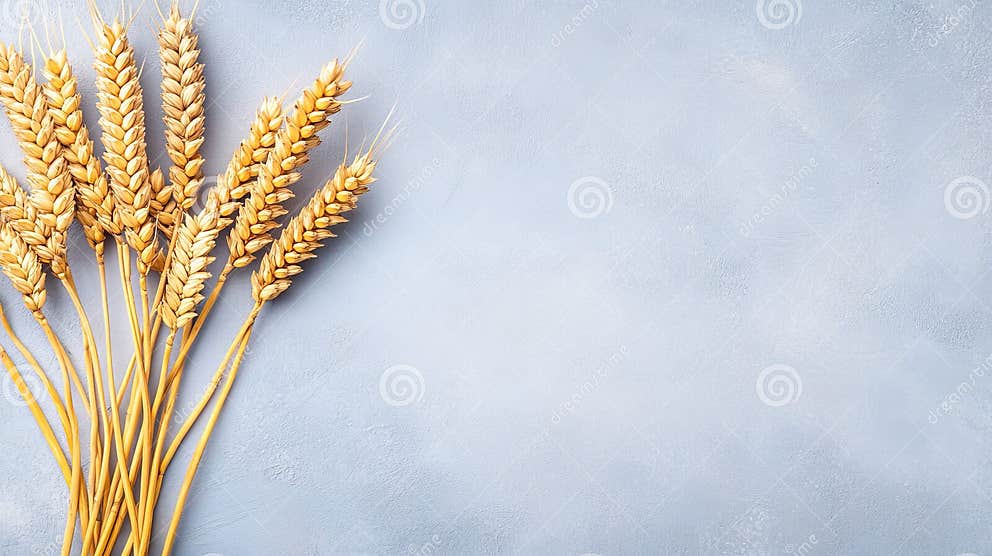 A Rustic Wheat Sheaf Rests on a Grey Marble Background, Providing an ...