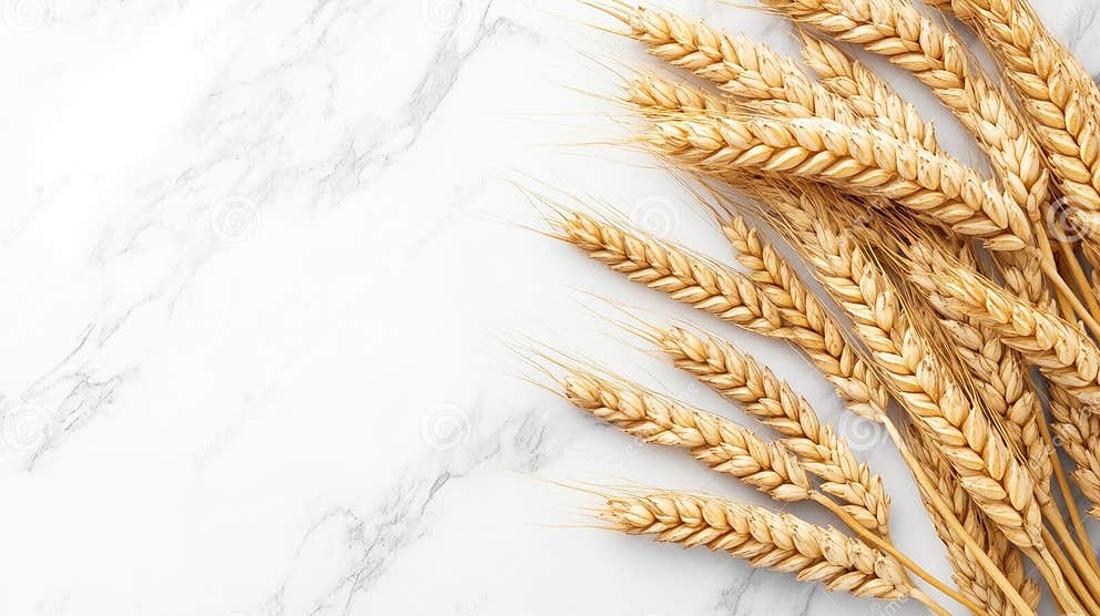 A Rustic Wheat Sheaf Rests on a Grey Marble Background, Providing an ...