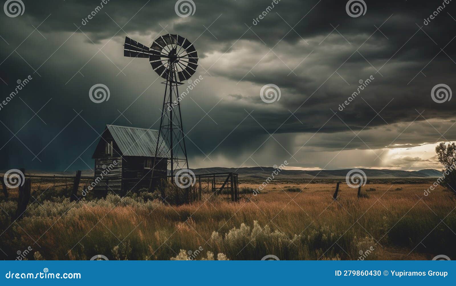 Rustic Windmill Generates Alternative Energy on Abandoned Ranch in ...