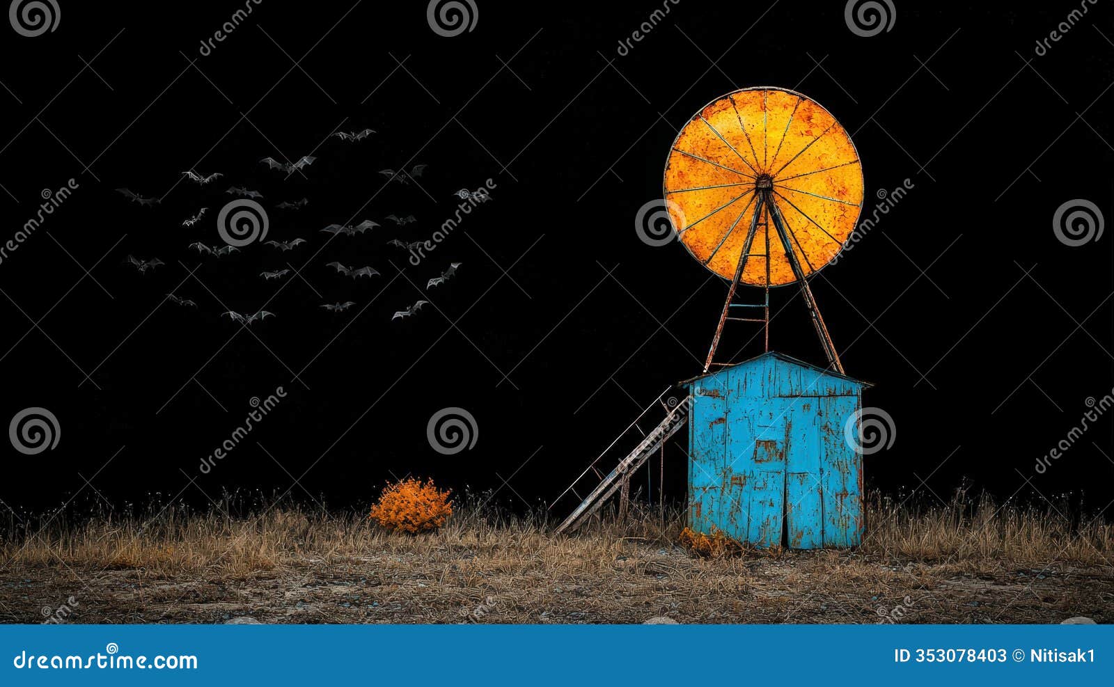 Old Windmill Wheel Alternative Energy Power Farm Rural Vintage ...