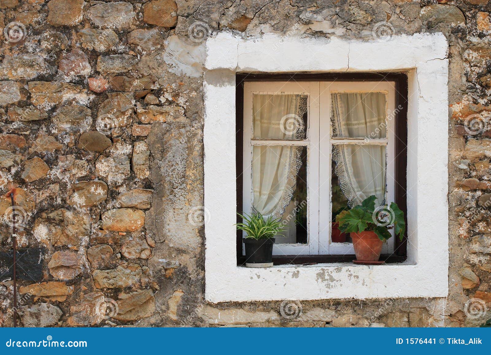 Rustic window stock image. Image of country, plants, window - 1576441
