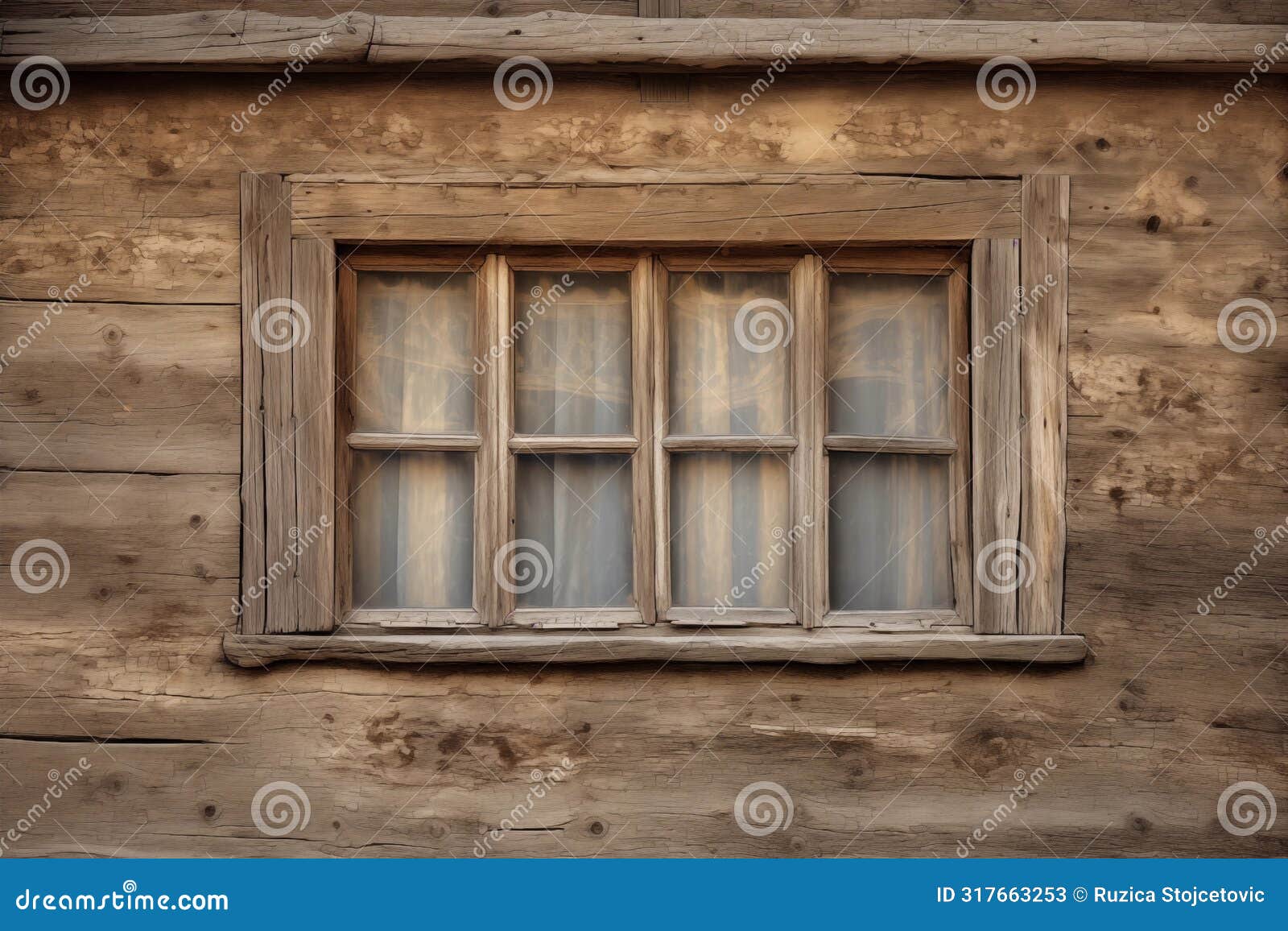 Rustic Window on an Old Wooden House Ai Photo Stock Image - Image of ...