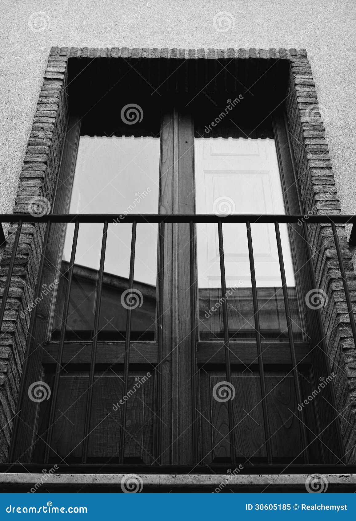 Rustic window with railing stock image. Image of ornate - 30605185