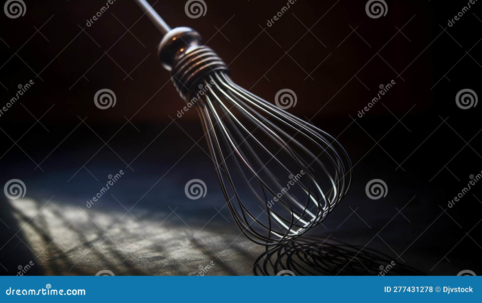 Rustic Wire Whisk Mixes Flour for Homemade Baking Generated by AI Stock ...
