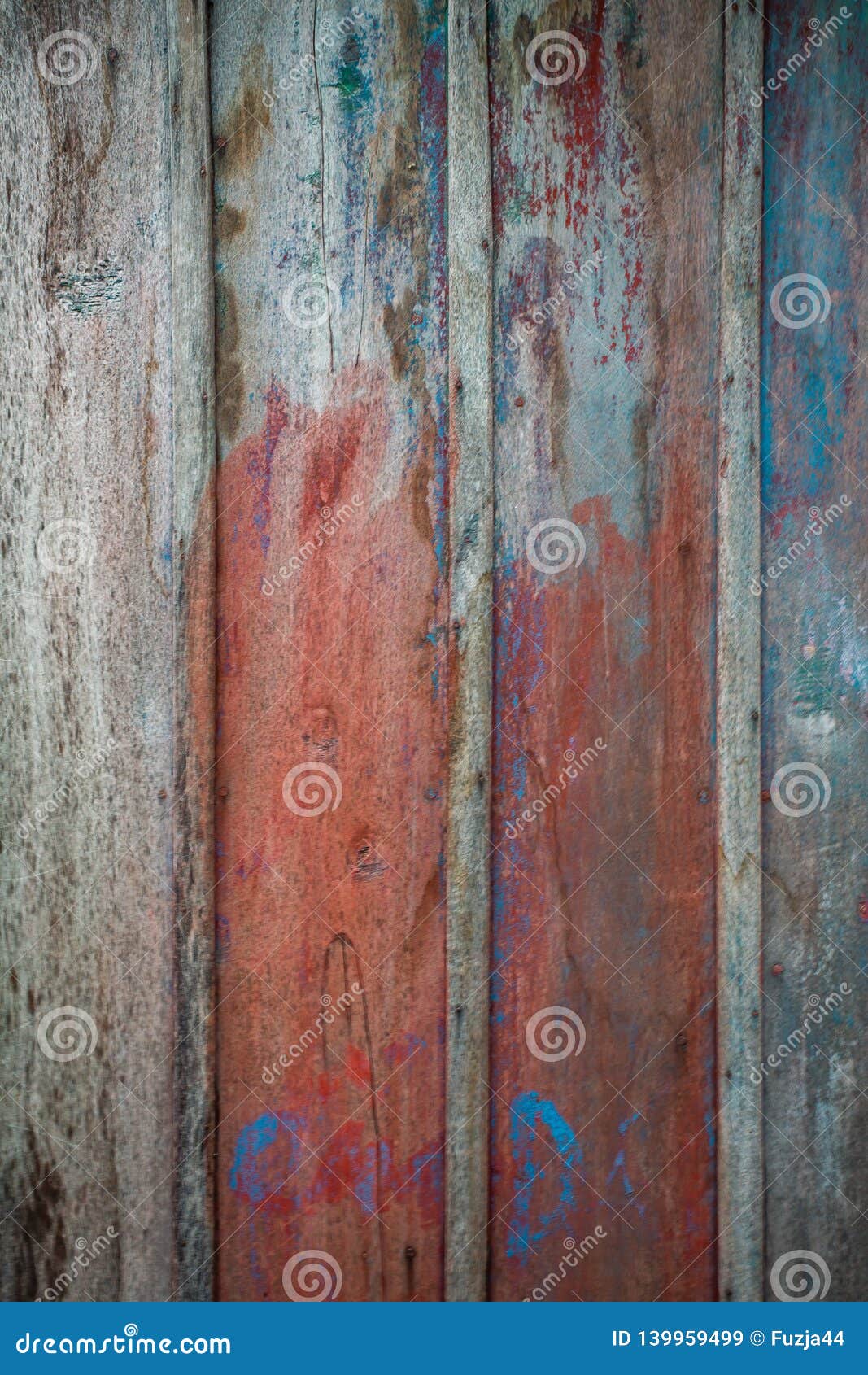 Rustic Red and Blue Wood Background. Stock Image - Image of cracks ...