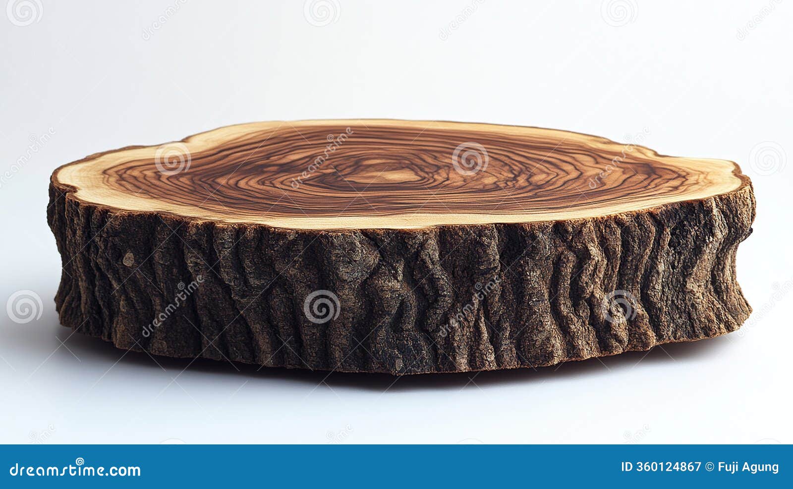 Rustic Wood Slice Display, Studio Shot, White Background, Product ...