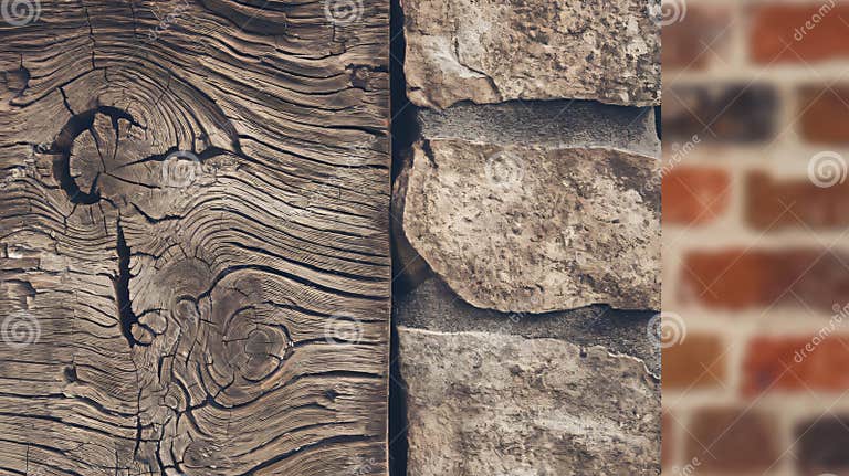 Rustic Wood, Stone, and Brick Texture Background, High Quality Image ...