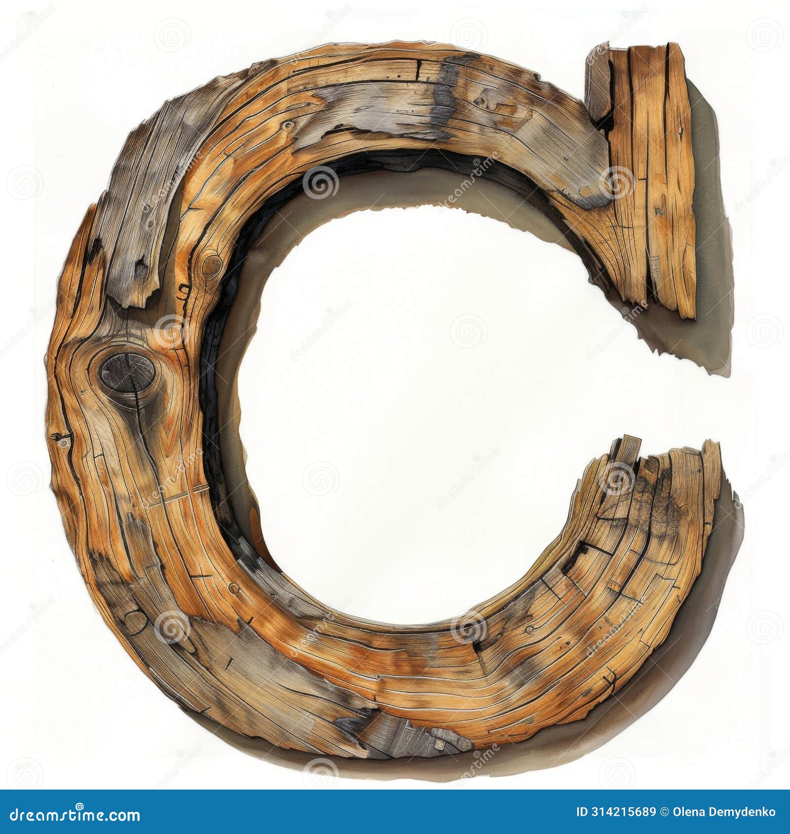 Rustic Wooden Alphabet Letter C on White Background for Various ...