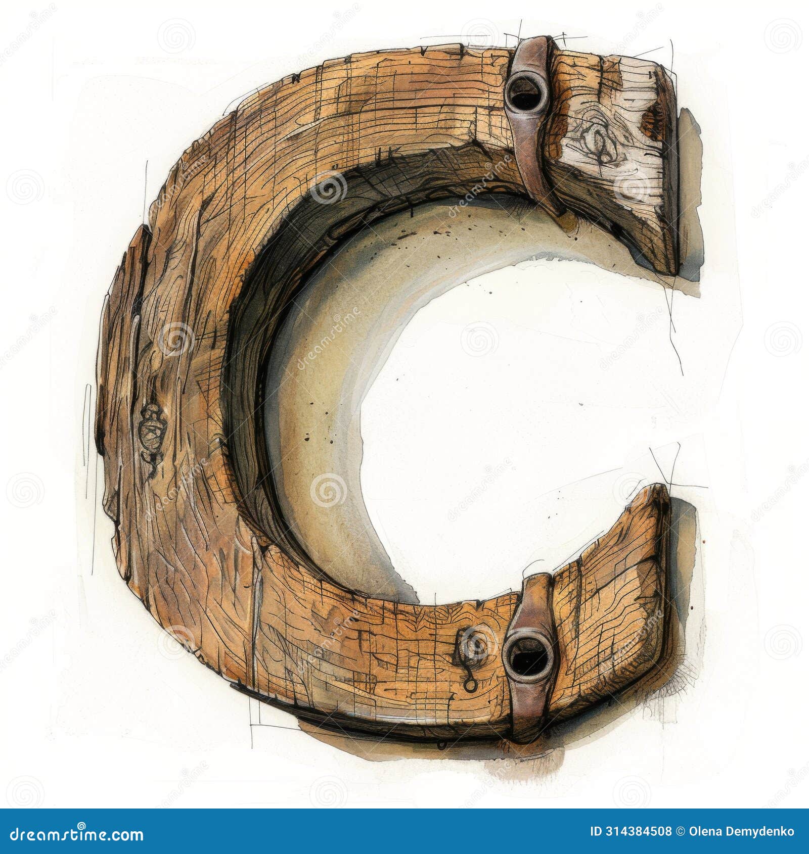 Rustic Wooden Alphabet Letter C on White Background for Various ...
