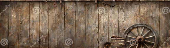 Rustic Wooden Background with Wagon Wheel Stock Illustration ...