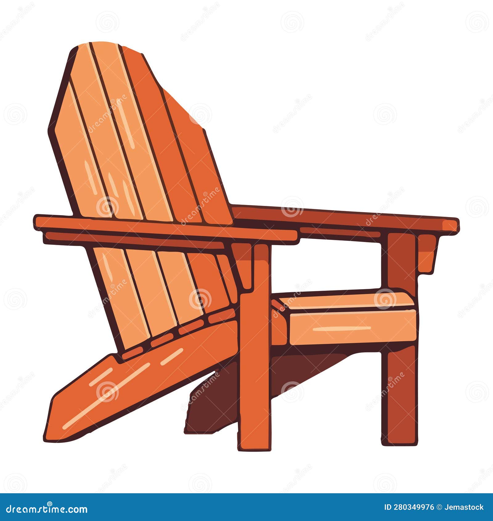 Rustic Wooden Bench, a Symbol of Relaxation Stock Vector - Illustration ...