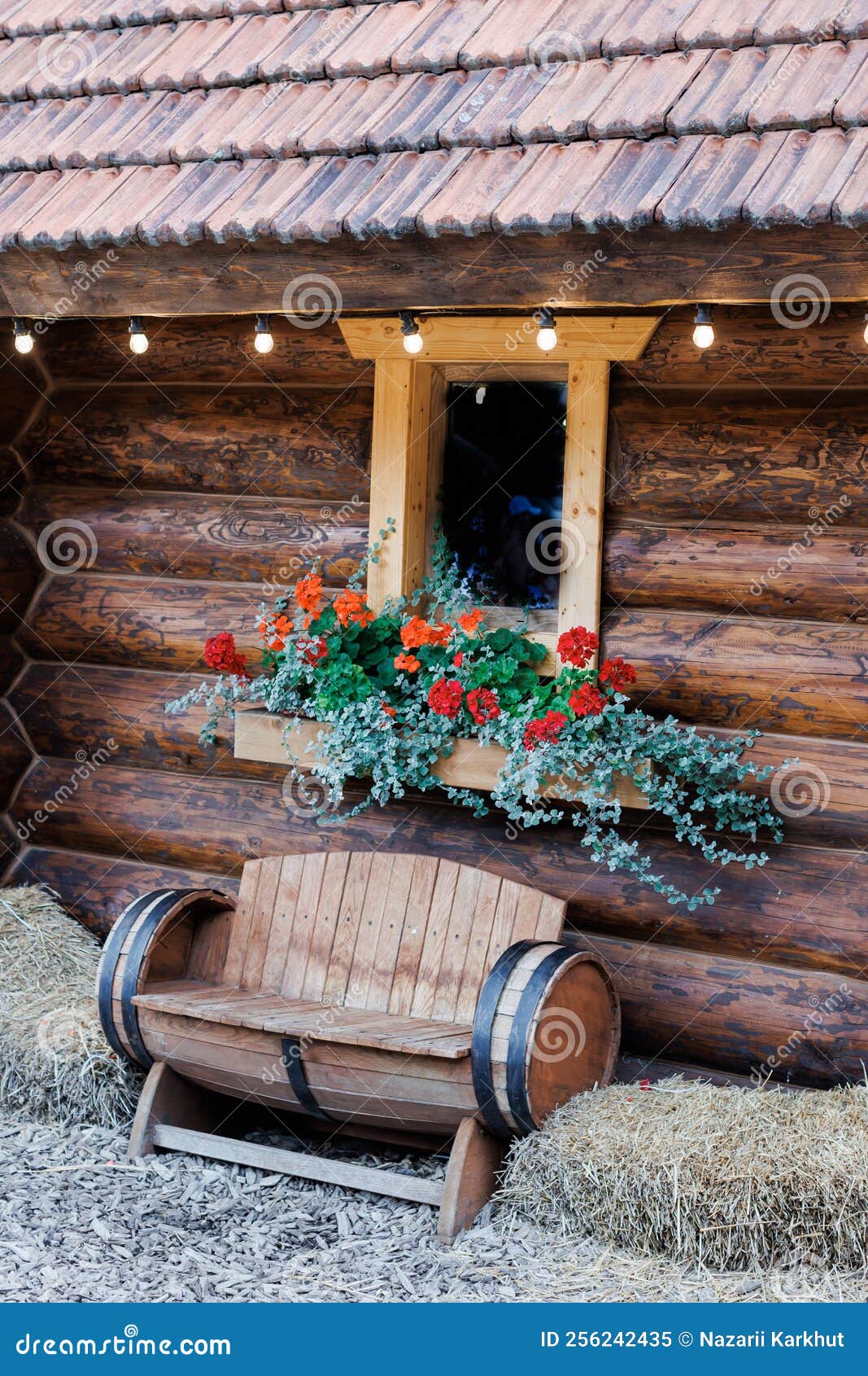 Rustic Wooden Bench in Village on a Nice Summer Day with Sun Rising or ...