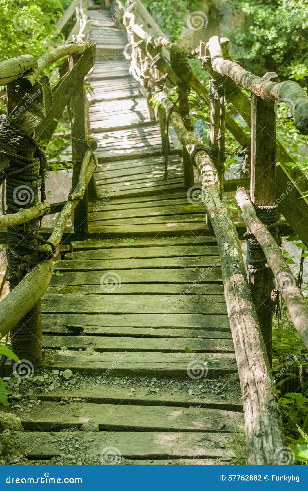 Rustic wooden bridge stock photo. Image of creek, river - 57762882