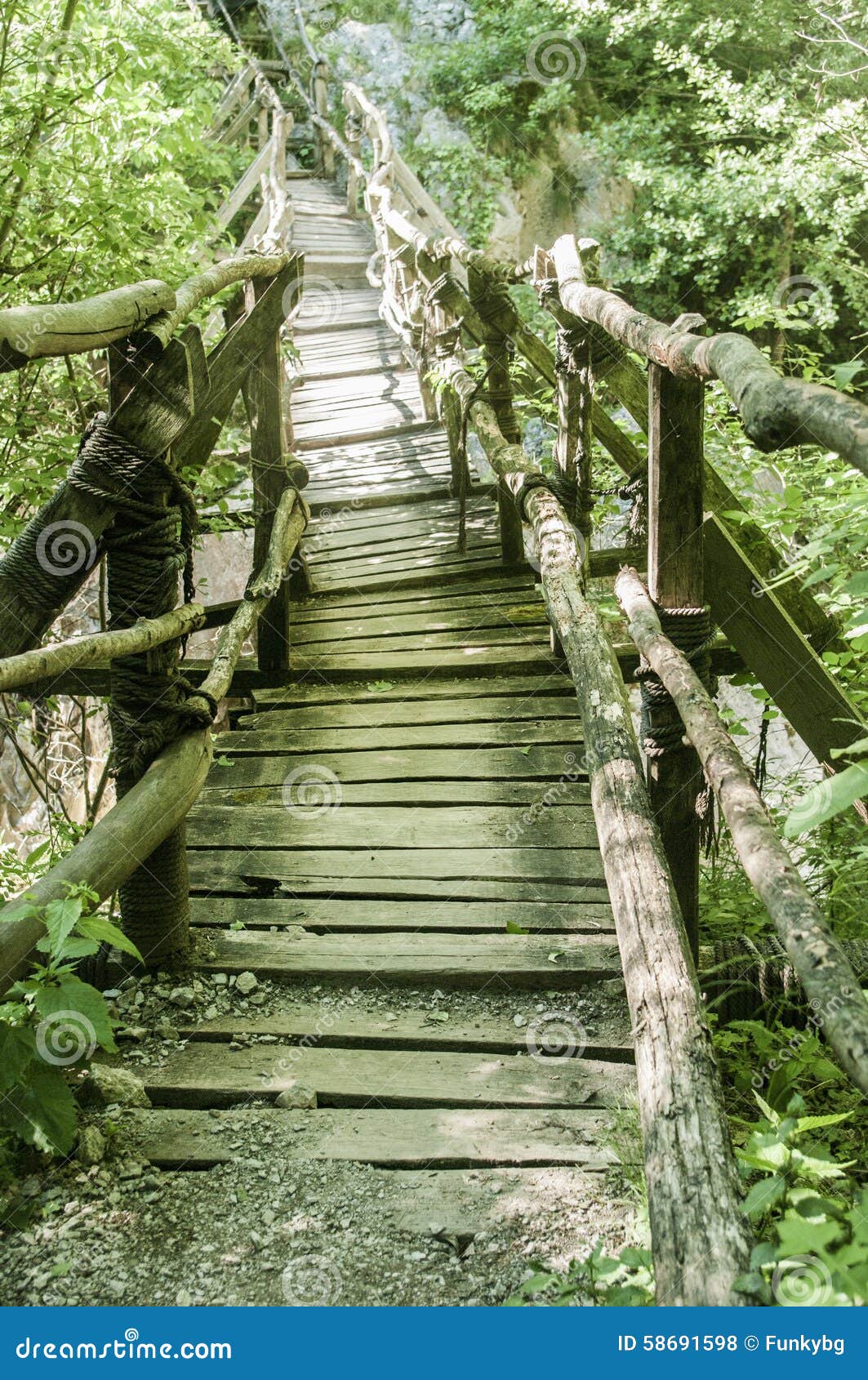Rustic wooden bridge stock photo. Image of breathtaking - 58691598