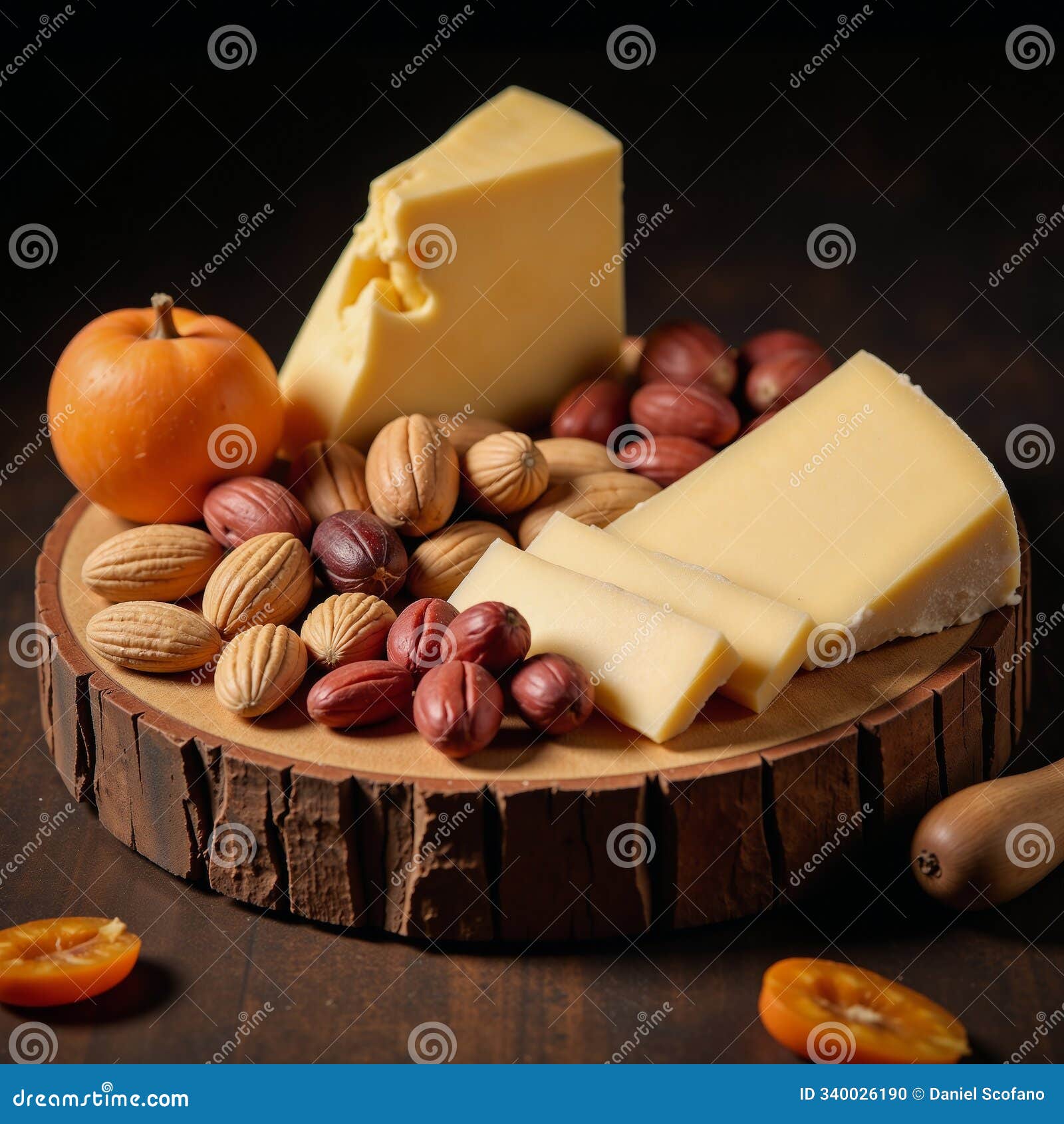 A Rustic Wooden Cheese Station Features an Aesthetically Appealing ...