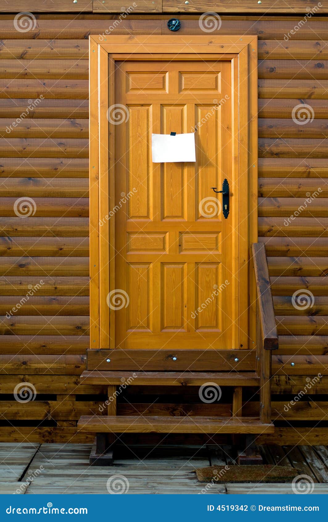 Rustic Wooden Door with a Sign Stock Photo - Image of exterior, access ...