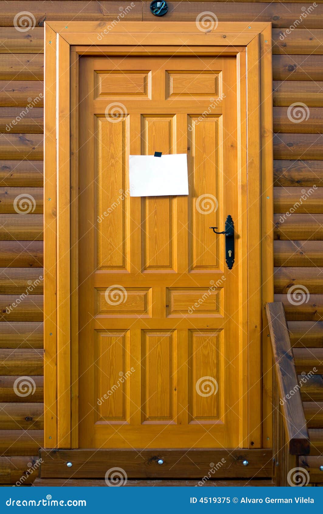 Rustic Wooden Door with a Sign Stock Image - Image of access, clean ...