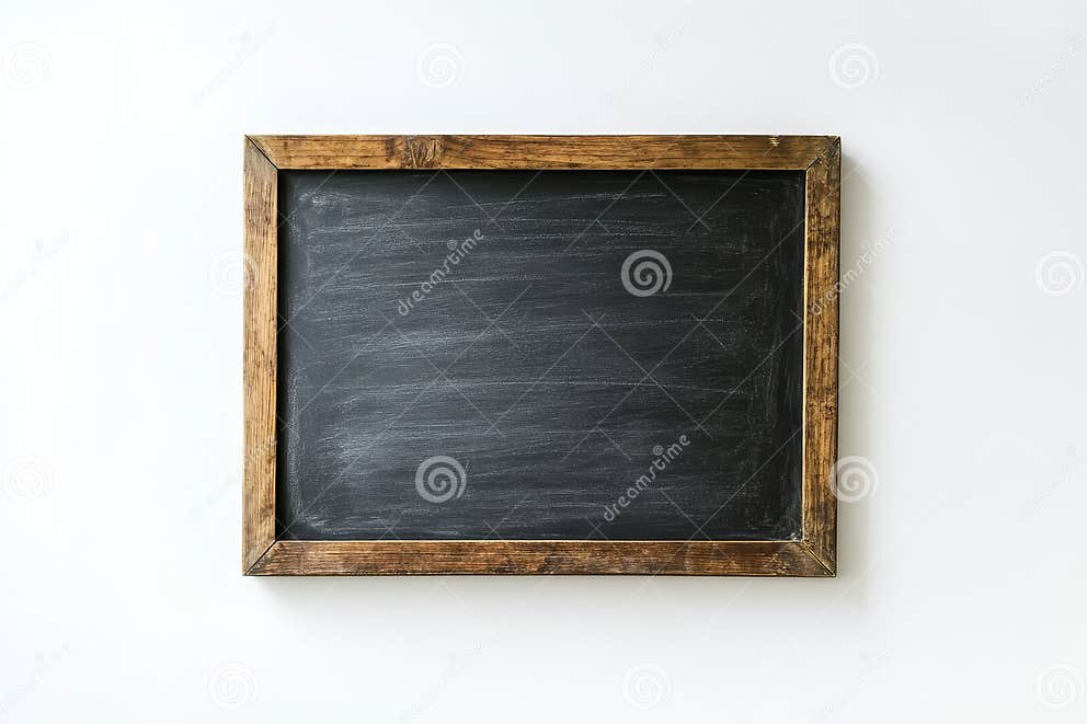 Rustic Wooden Framed Chalkboard on White Wall for Educational or ...