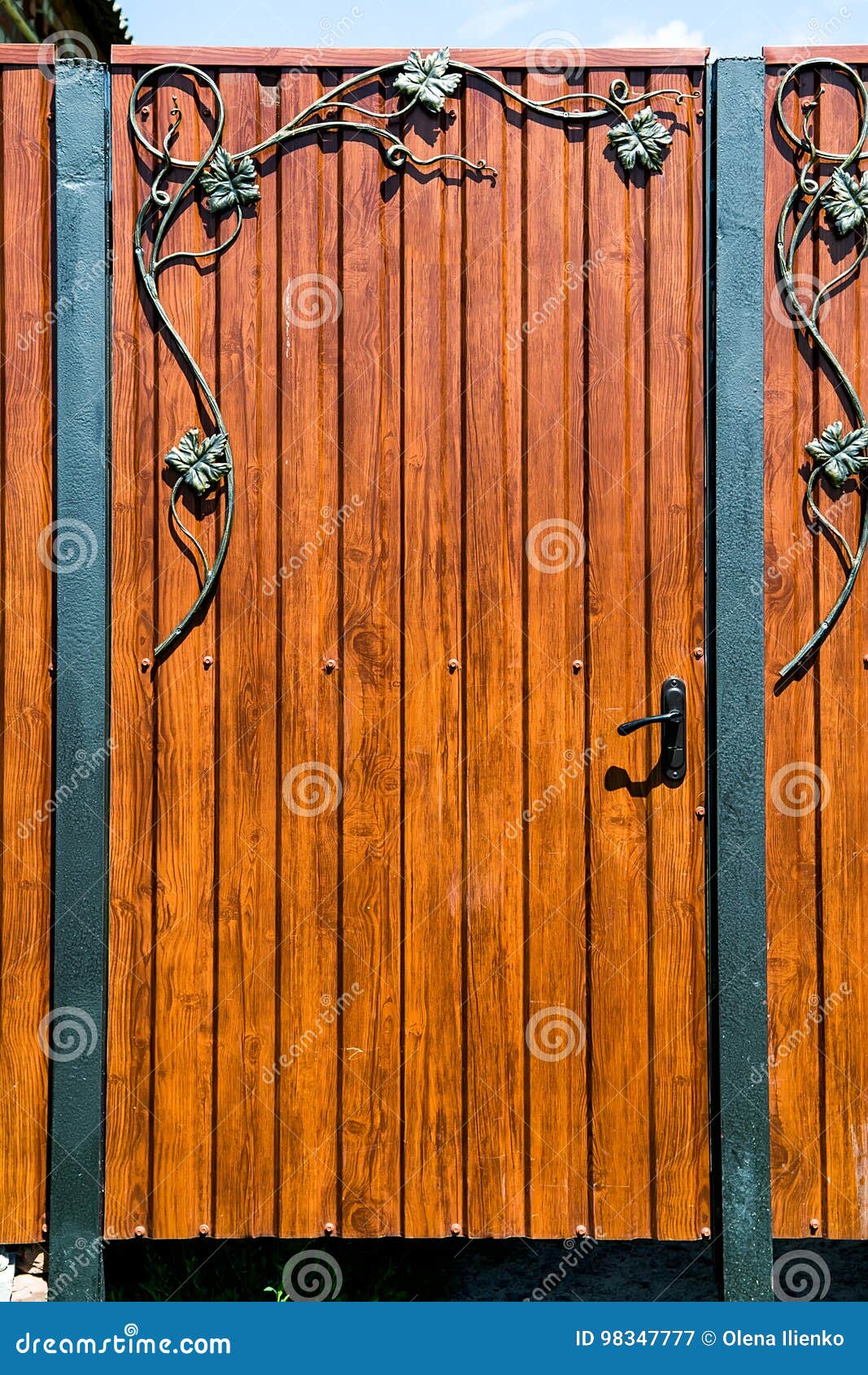 Rustic wooden gate stock image. Image of aged, exterior - 98347777