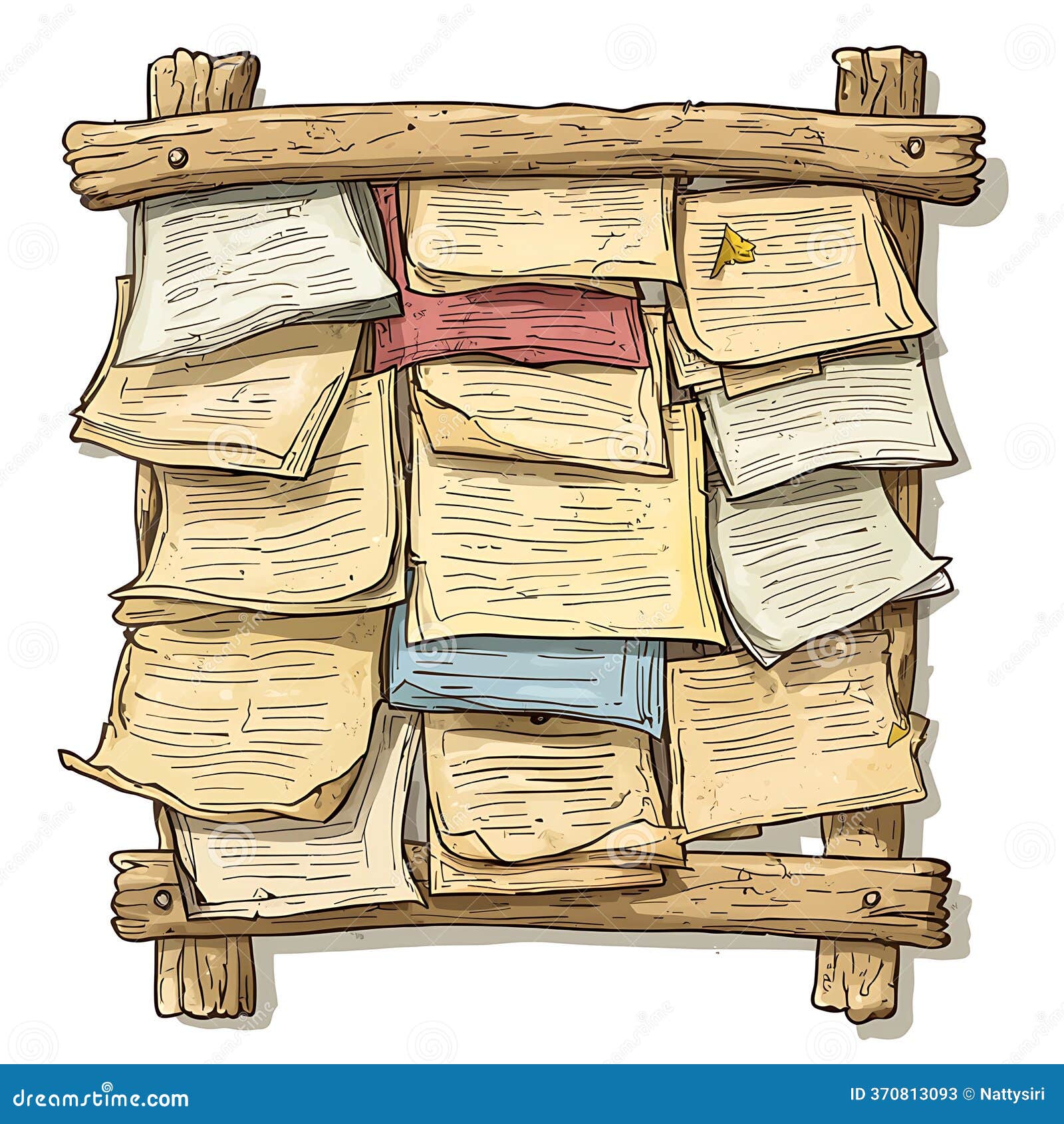 Wooden Notice Board Cartoon Vector | CartoonDealer.com #19166875