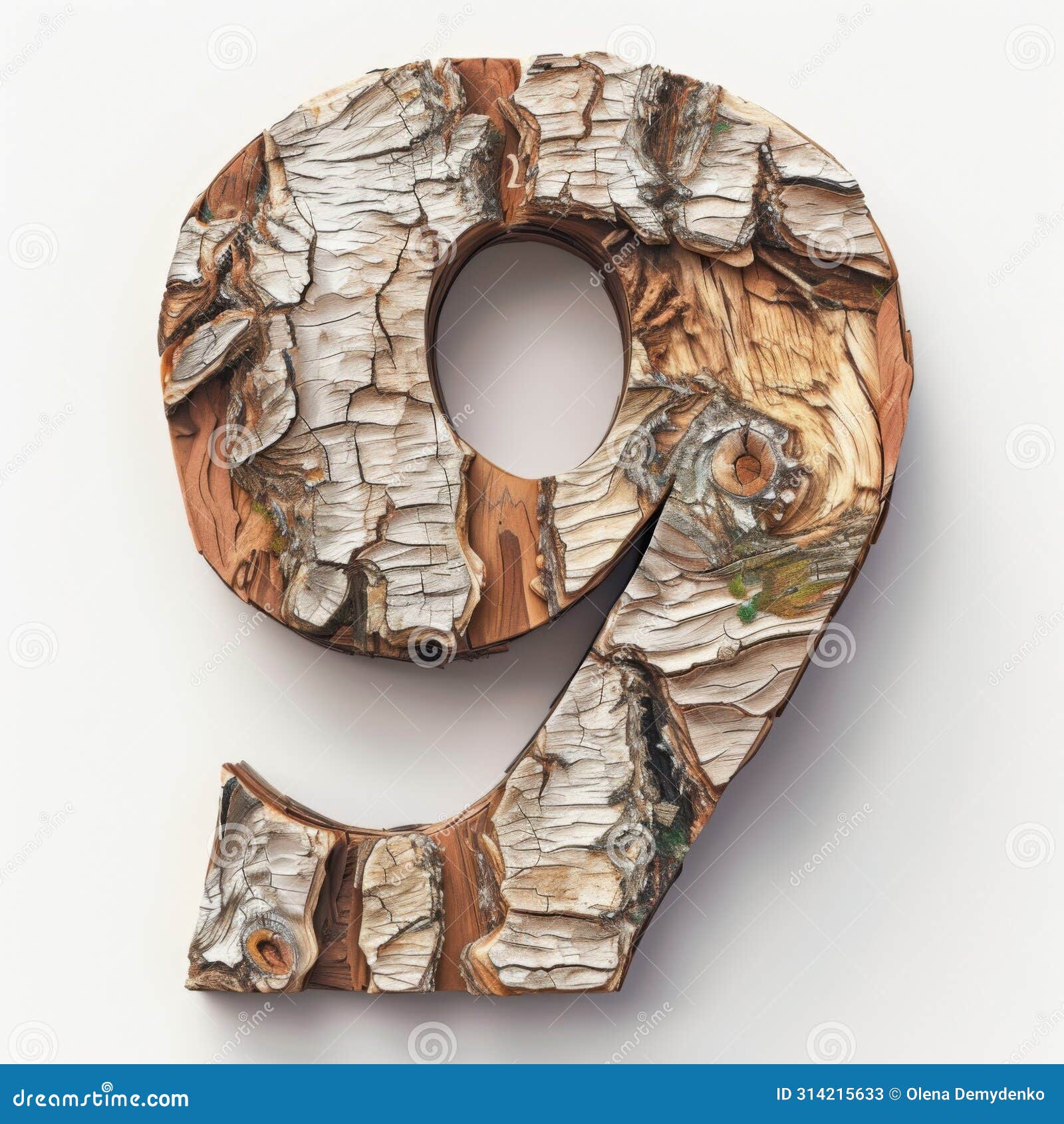 Rustic Wooden Number Nine for Design Projects and Presentations on ...