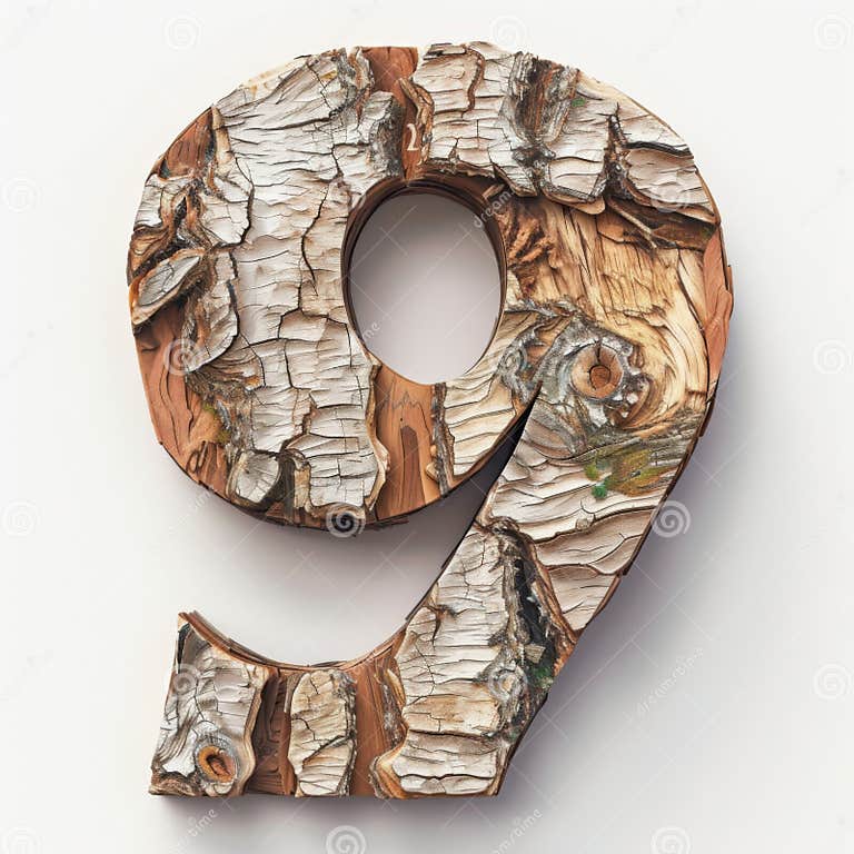 Rustic Wooden Number Nine for Design Projects and Presentations on ...