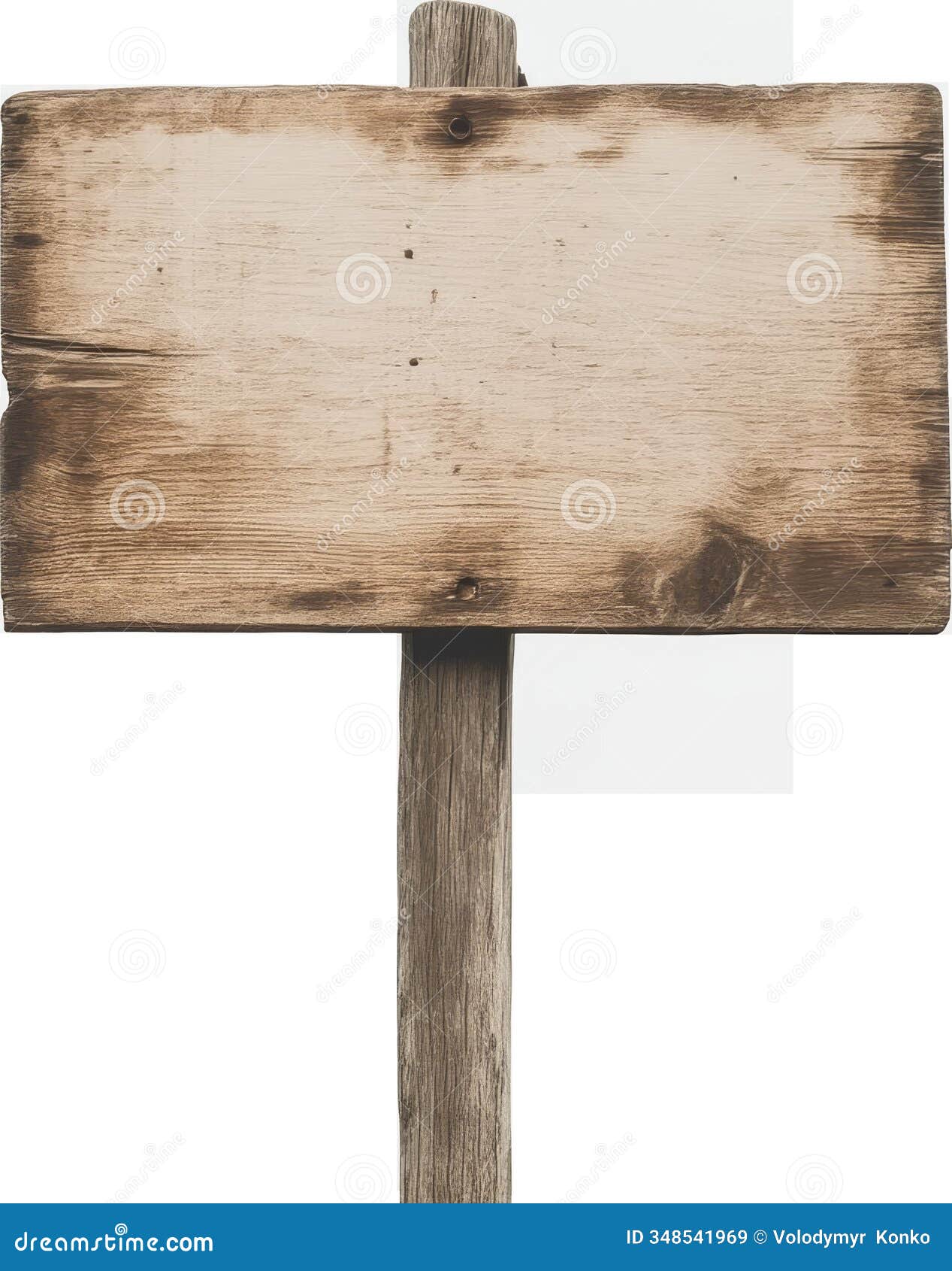 Rustic Wooden Sign with Blank Surface Stock Illustration - Illustration ...