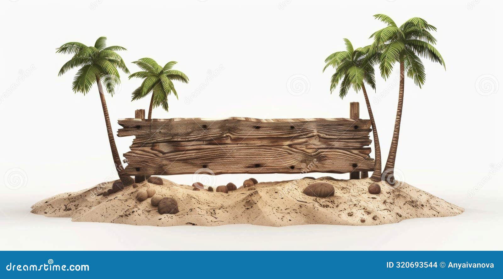 Rustic Wooden Sign with Palm Trees with Copy-space for Summer Decor and ...