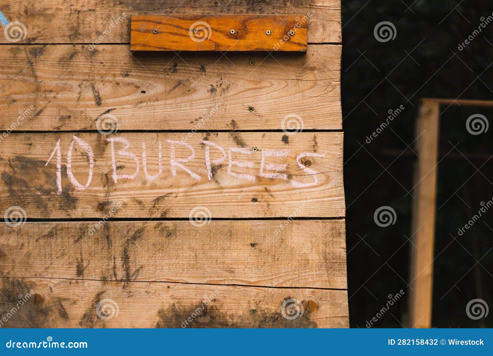 Rustic Wooden Sign with the Word 10 Burpees Written on it Stock Photo ...