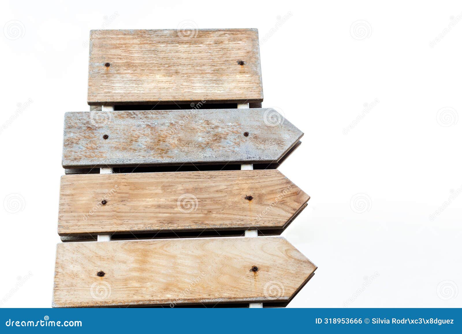 Rustic Wooden Signs Indicate Direction To the Right Stock Photo - Image ...