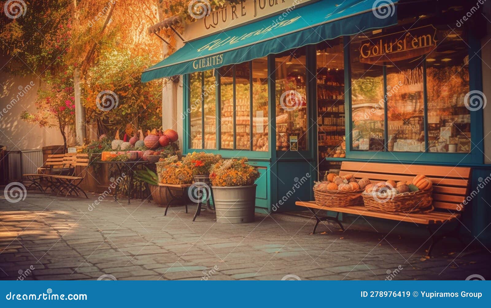 The Rustic Wooden Table Outside the Convenience Store Sells Fresh Fruit ...