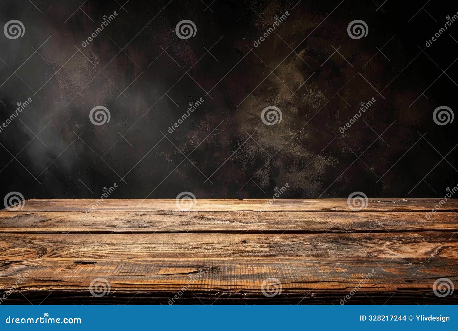Rustic Wooden Tabletop with Dark Moody Background Stock Illustration ...