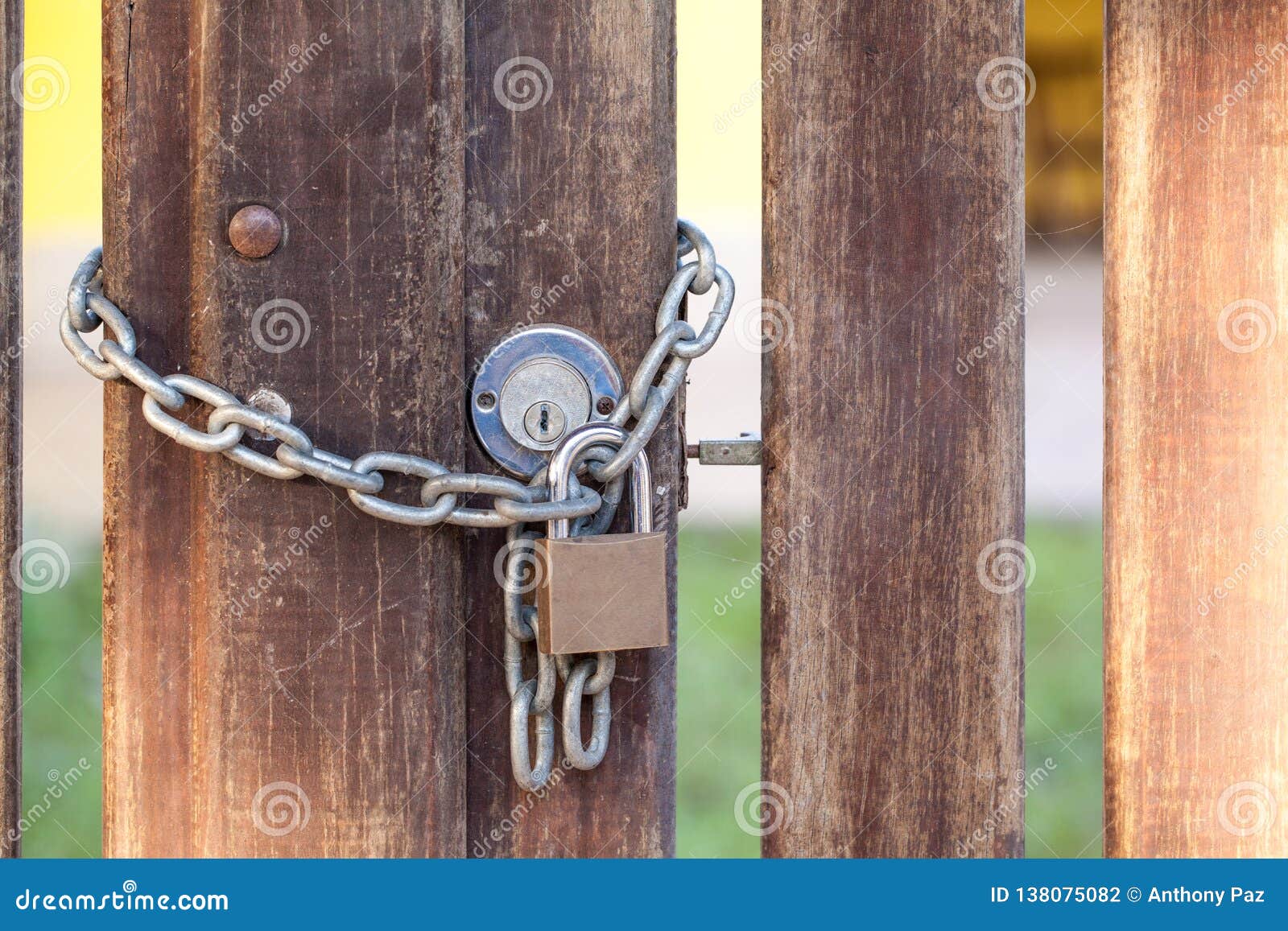 Rustic Wooden Texture, Lock Empty Chain Soft Wood Background Stock ...
