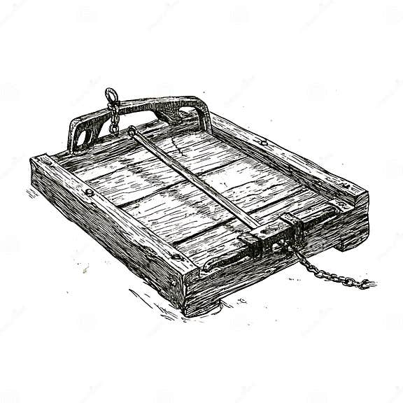 Rustic Wooden Trap Illustration Stock Illustration - Illustration of ...